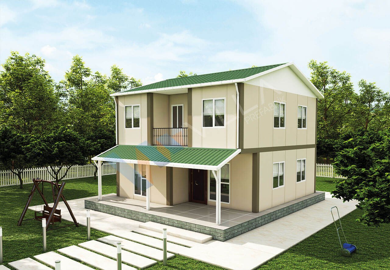 Dubleks Prefabrik Ev 131 m² 3+1 - Keşan Prefabrik Konteyner Ev ...